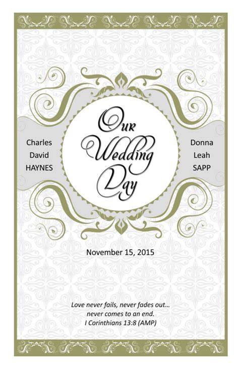 Wedding Program Cover Templates - BestTemplatess - BestTemplatess