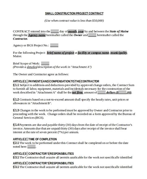 Contract For Contractors Template - BestTemplatess - BestTemplatess