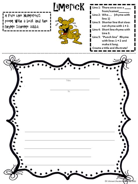 Limerick Template Printable - BestTemplatess - BestTemplatess