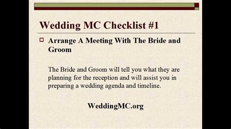 Wedding Mc Checklist Template - BestTemplatess - BestTemplatess