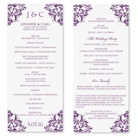 Wedding Programme Template Word - BestTemplatess - BestTemplatess