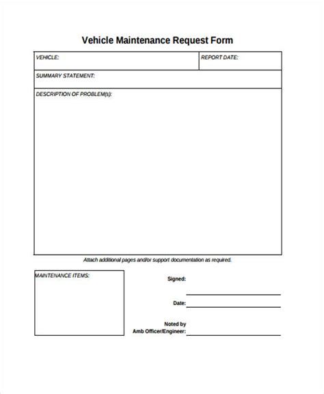 Vehicle Repair Request Form Template - BestTemplatess - BestTemplatess