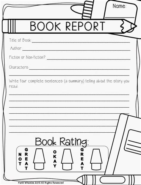 Book Report Template First Grade - BestTemplatess - BestTemplatess