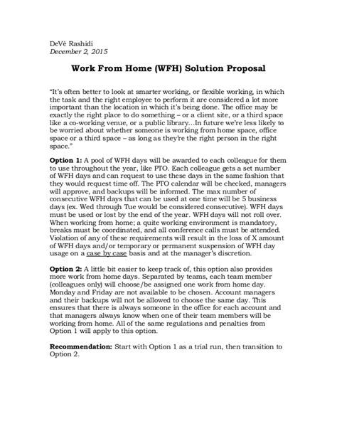 Work From Home Proposal Template - BestTemplatess - BestTemplatess