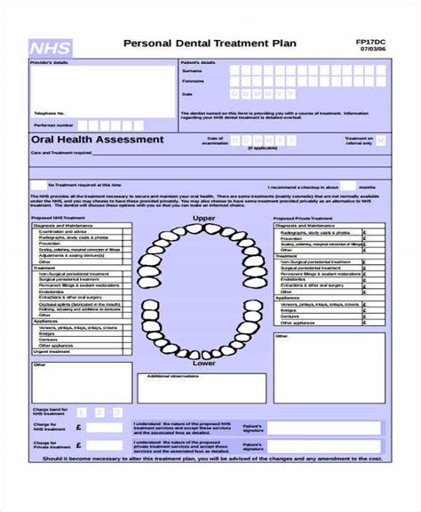 Dental Treatment Plan Template - BestTemplatess - BestTemplatess