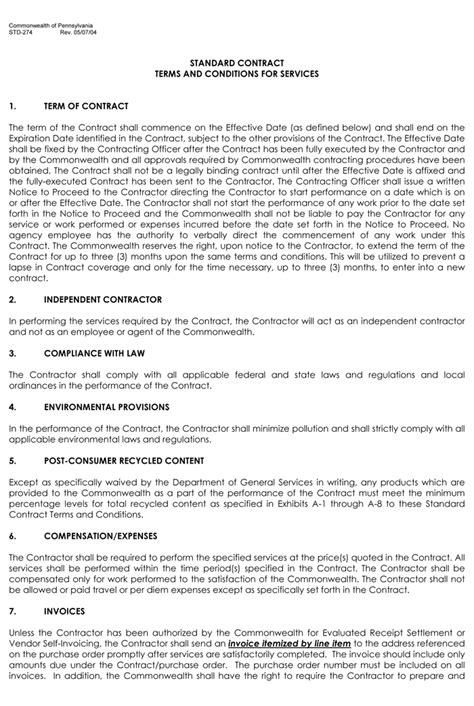 Contract Terms And Conditions Template - BestTemplatess - BestTemplatess