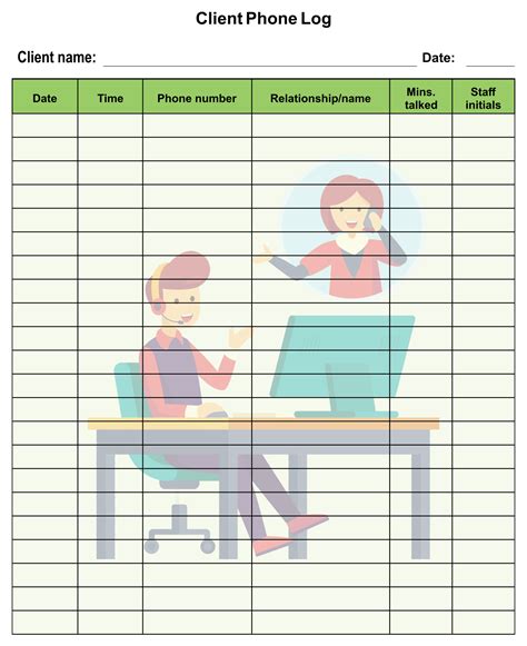 Free Printable Phone Log Template - BestTemplatess - BestTemplatess