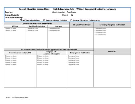 Common Core State Standards Lesson Plan Template - BestTemplatess ...