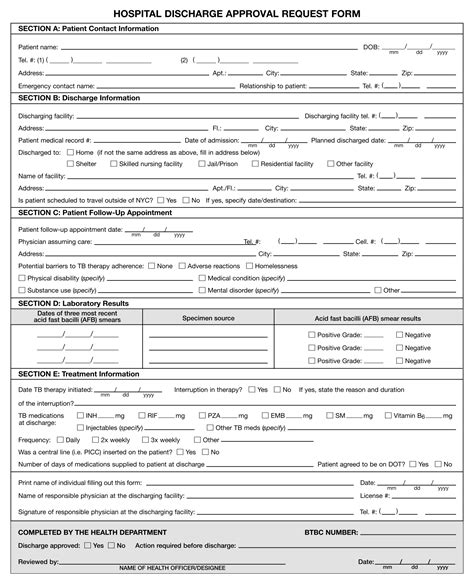 Medical Discharge Form Template - BestTemplatess - BestTemplatess