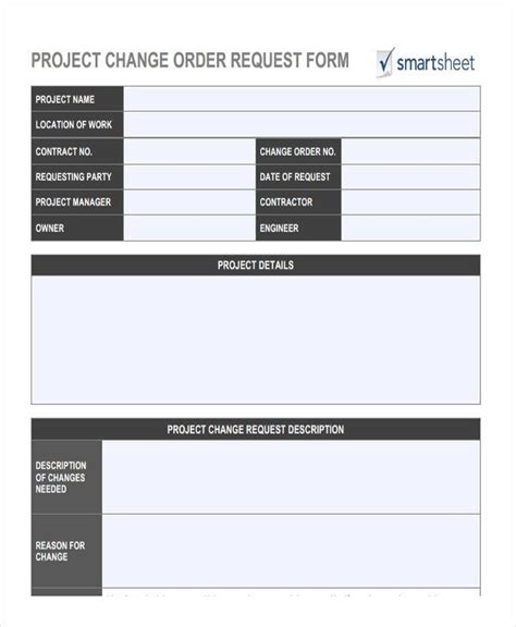 Project Change Order Template - BestTemplatess - BestTemplatess
