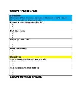 Project Based Learning Lesson Plan Template - BestTemplatess ...