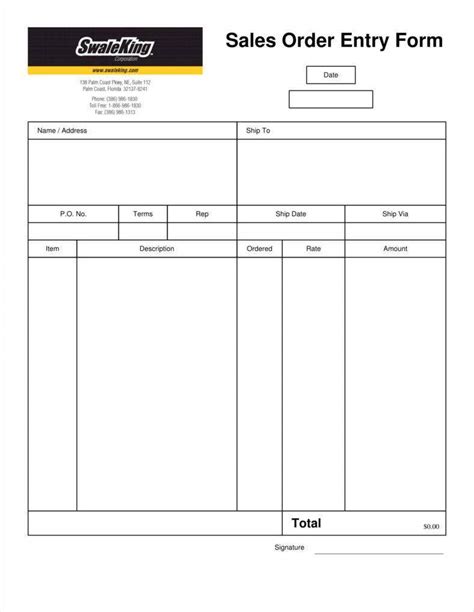 Sales Order Form Templates Free - BestTemplatess - BestTemplatess