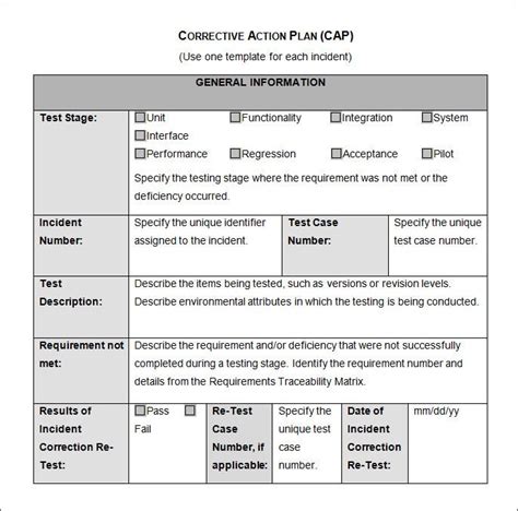 Plan Of Correction Template - BestTemplatess - BestTemplatess