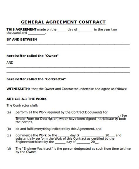 General Contractors Contract Template - BestTemplatess - BestTemplatess