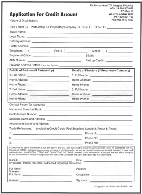 Customer Account Application Form Template - BestTemplatess ...