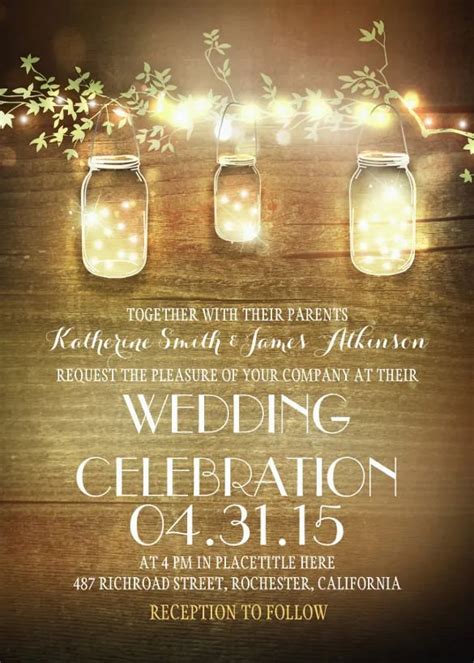 Free Mason Jar Invitation Template - BestTemplatess - BestTemplatess
