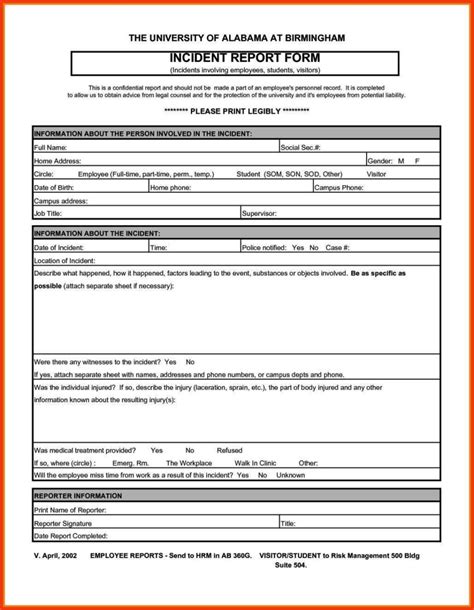Ohs Incident Report Form Template - BestTemplatess - BestTemplatess