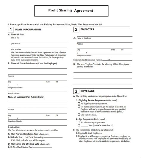 Profit Sharing Contract Template - BestTemplatess - BestTemplatess