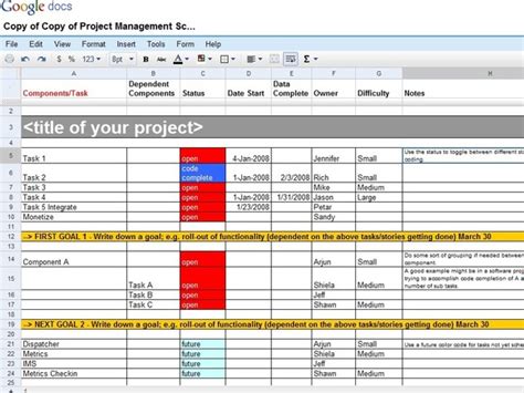 Google Doc Project Management Template - BestTemplatess - BestTemplatess