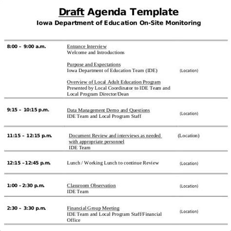 Draft Agenda Template - BestTemplatess - BestTemplatess
