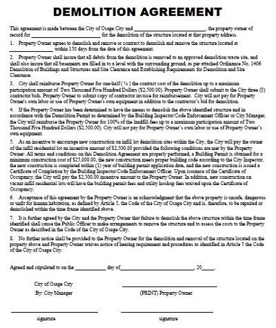 Demolition Contract Template - BestTemplatess - BestTemplatess