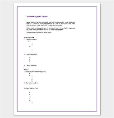 Project Outline Template Microsoft Word - BestTemplatess - BestTemplatess