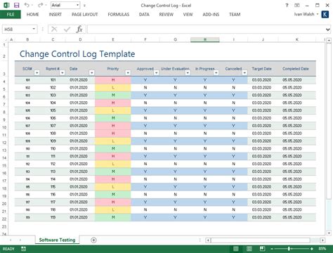 Change Control Template Excel - BestTemplatess - BestTemplatess
