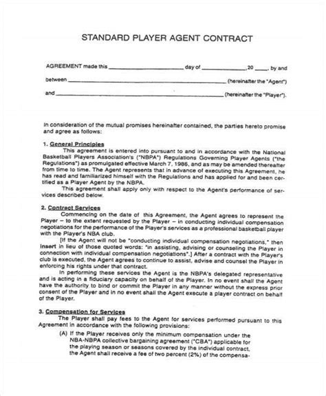 Sports Contract Template - BestTemplatess - BestTemplatess