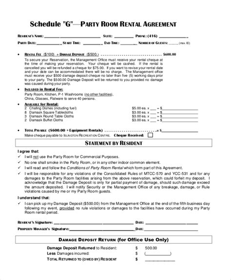 Party Rental Contract Template - BestTemplatess - BestTemplatess