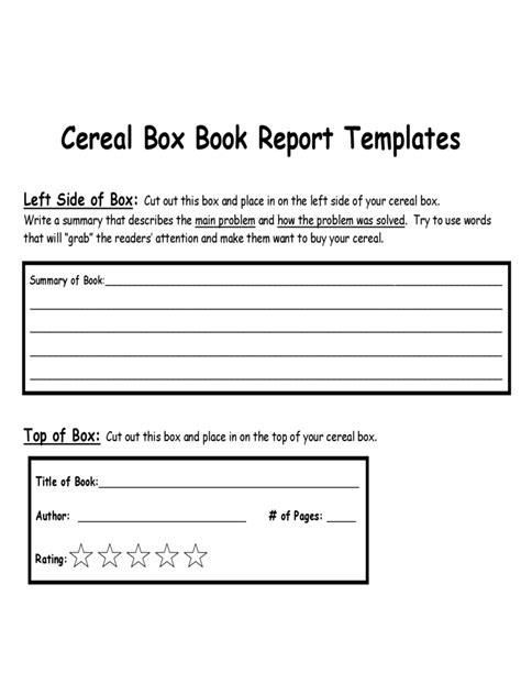 Cereal Box Book Report Templates - BestTemplatess - BestTemplatess