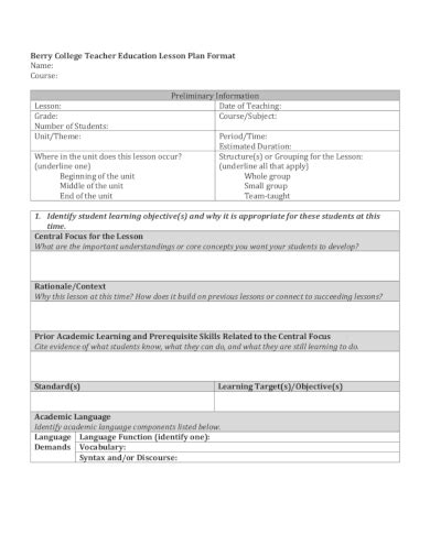 Lesson Plan Template For College Instructors - BestTemplatess ...