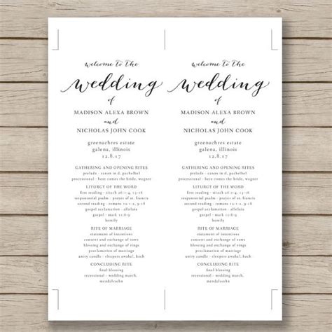 Free Printable Wedding Program Templates Word - BestTemplatess ...