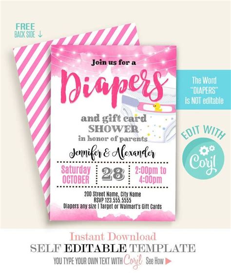Nappy Invitation Template - BestTemplatess - BestTemplatess