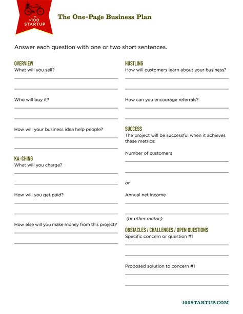 One Page Project Plan Template - BestTemplatess - BestTemplatess