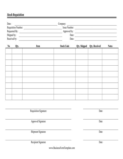 Stock Request Form Template - BestTemplatess - BestTemplatess