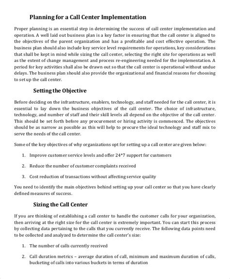 Call Center Project Plan Template - BestTemplatess - BestTemplatess