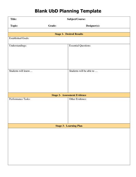 Ubd Lesson Plan Template Word - BestTemplatess - BestTemplatess