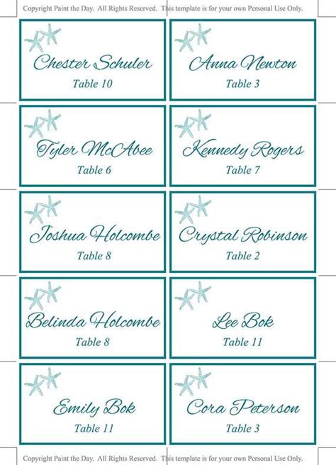 Table Name Cards Template Word - BestTemplatess - BestTemplatess