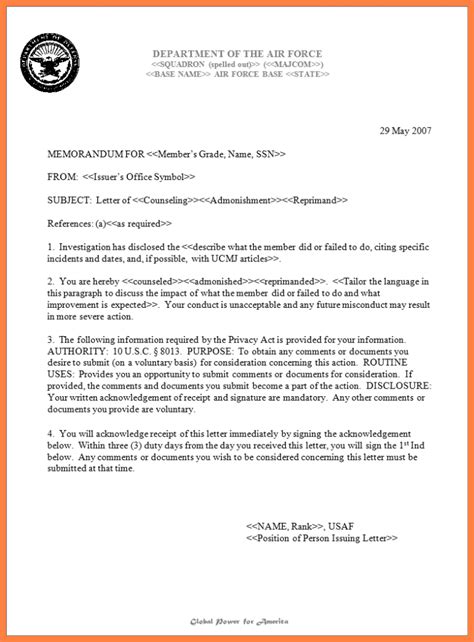 Department Of The Air Force Letterhead Template - BestTemplatess ...