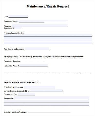 Apartment Maintenance Request Form Template - BestTemplatess ...