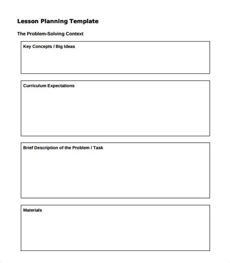 Simple Lesson Plan Template Doc - BestTemplatess - BestTemplatess