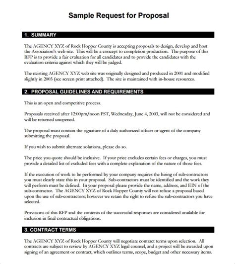 Simple Rfp Template Word - BestTemplatess - BestTemplatess