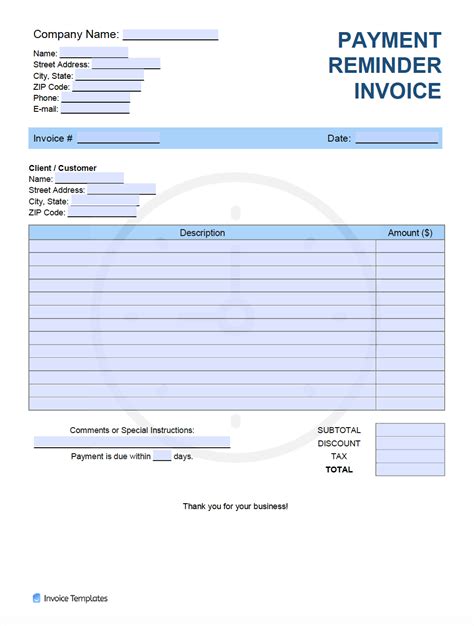 Invoice Reminder Template - BestTemplatess - BestTemplatess