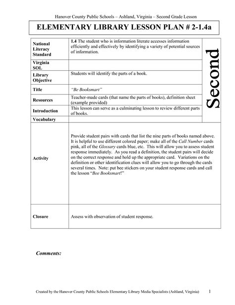 Sample Lesson Plan Template For Elementary - BestTemplatess ...